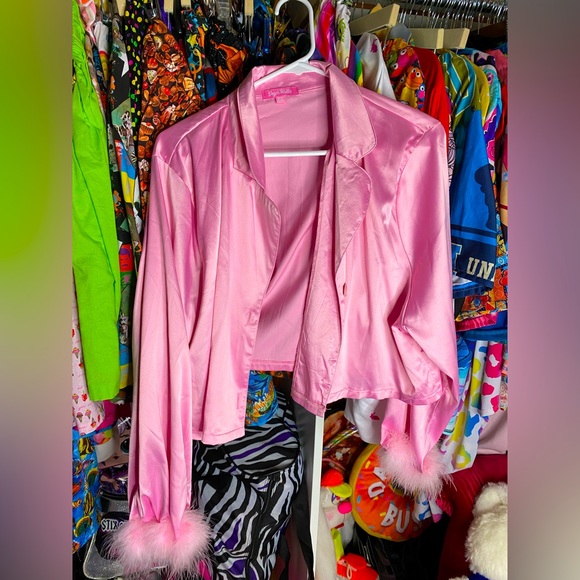 Sugar Thrillz Intimates And Sleepwear Sugar Thrillz Pink Satin Fur